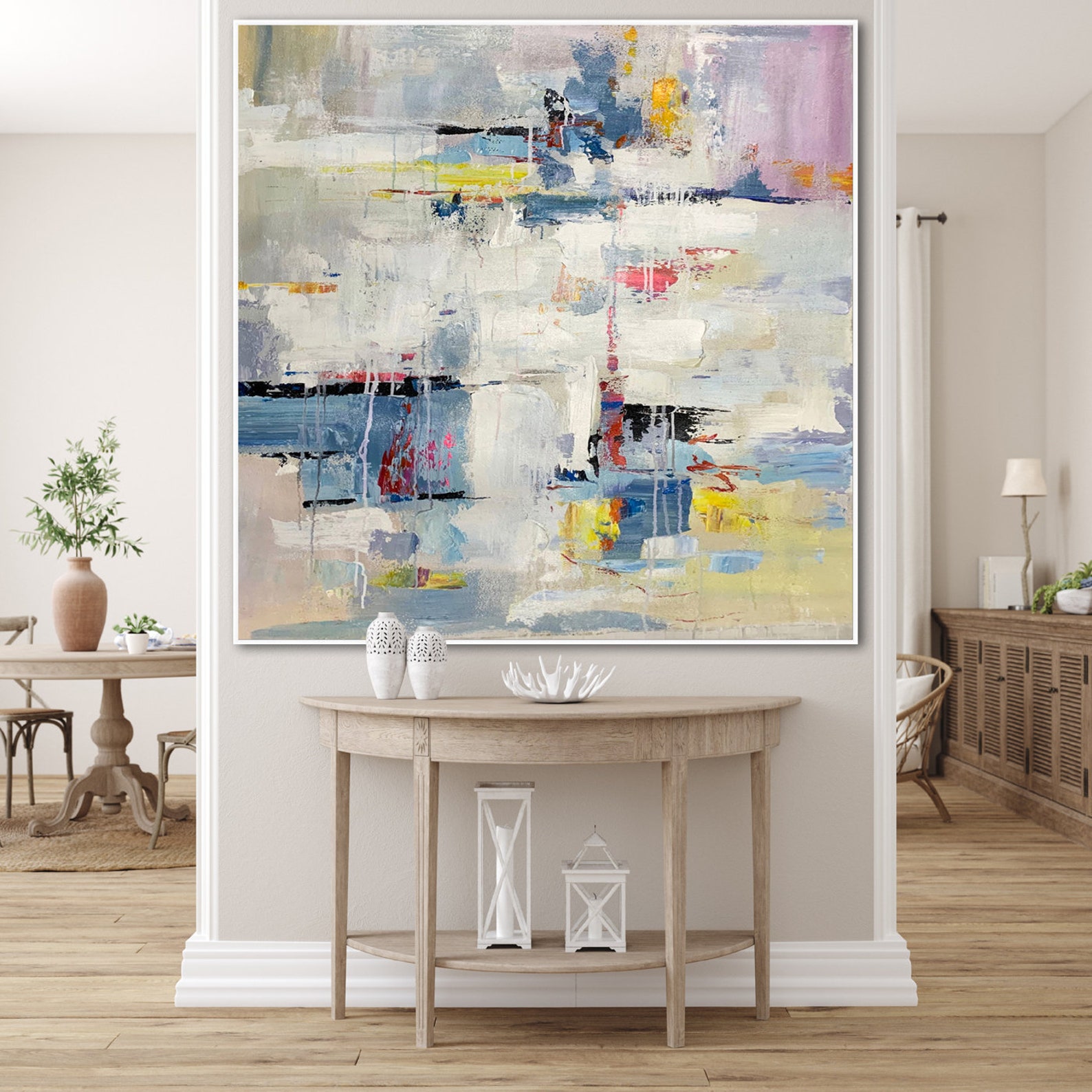 Framed Abstract Painting: Original Oil Acrylic Canvas Wall Art - Etsy