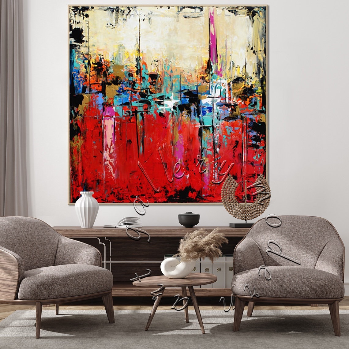 Framed Original Abstract Painting Large Wall Art Modern | Etsy