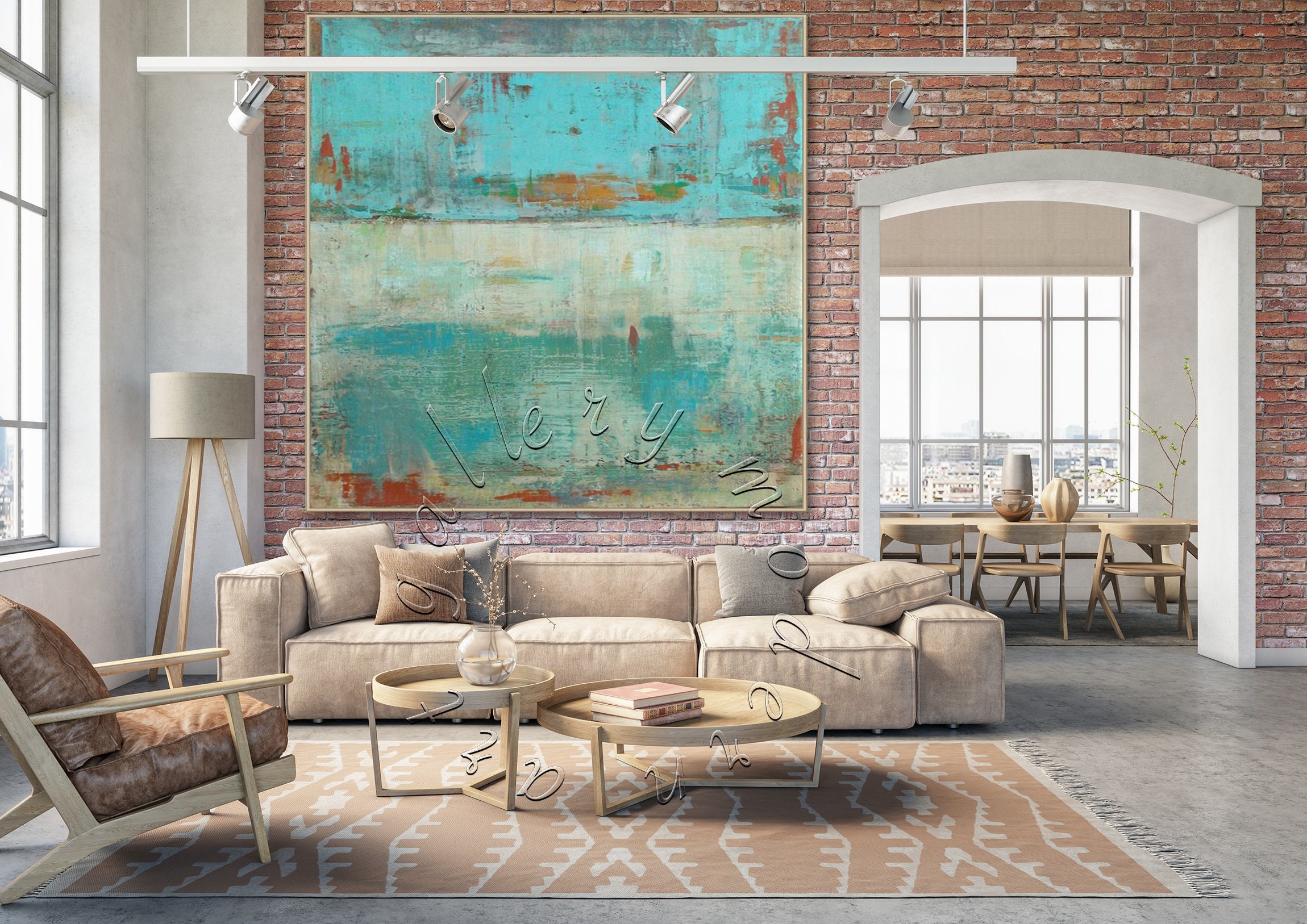 Extra Large Hand Painted Abstract Canvas Framed Colorful - Etsy