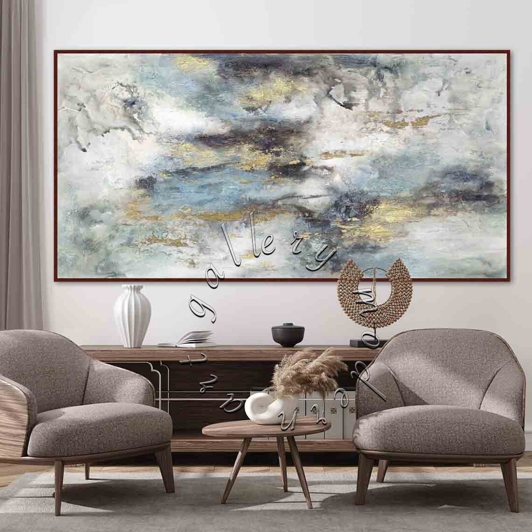 Gold Sky Abstract Painting: Soft Color Modern Canvas Art - Etsy