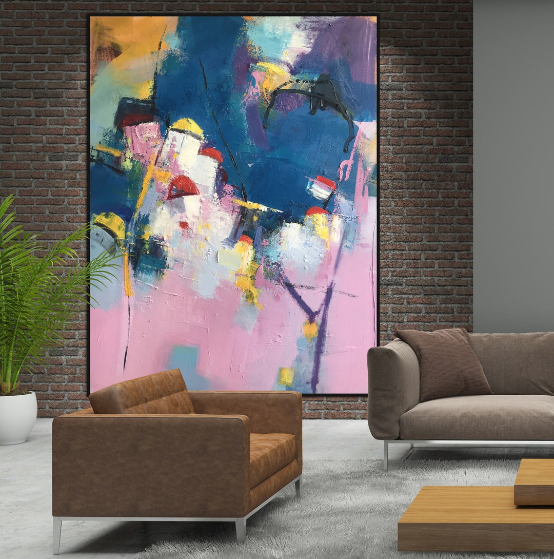 Large Abstract Original Painting, Modern Wall Art, Oversize Painting ...