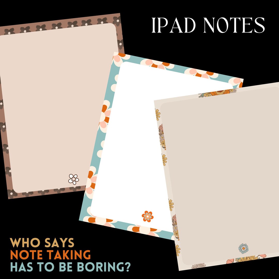 24 Flower & Hippie-themed Digital Notes Pages for Goodnotes | iPad ...
