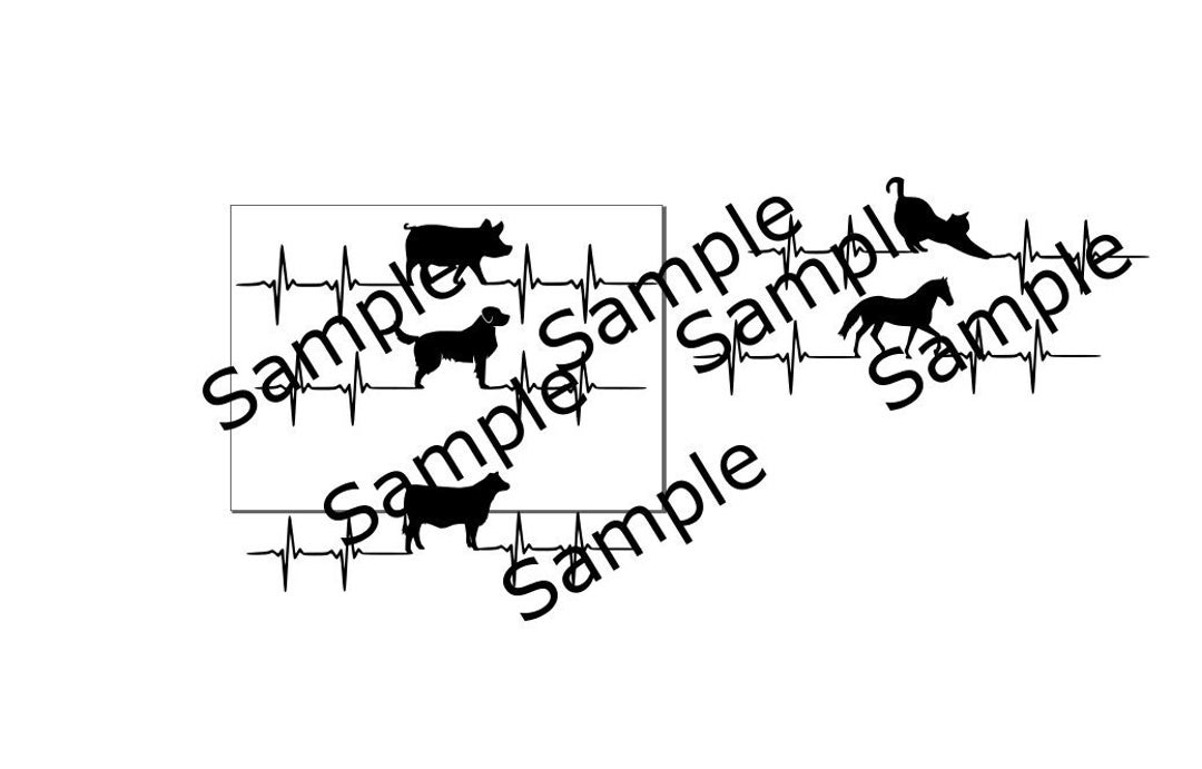 Ekg Farm Animals Set of 5 Svg, Horse, Cow, Dog, Cat, Pig Svg - Etsy