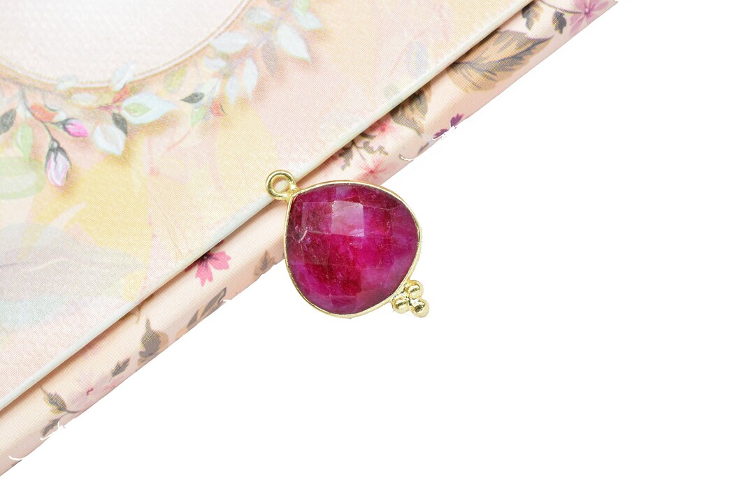 Ruby Gemstone 14mm Heart Shape Pendant/faceted Pendant/ruby - Etsy
