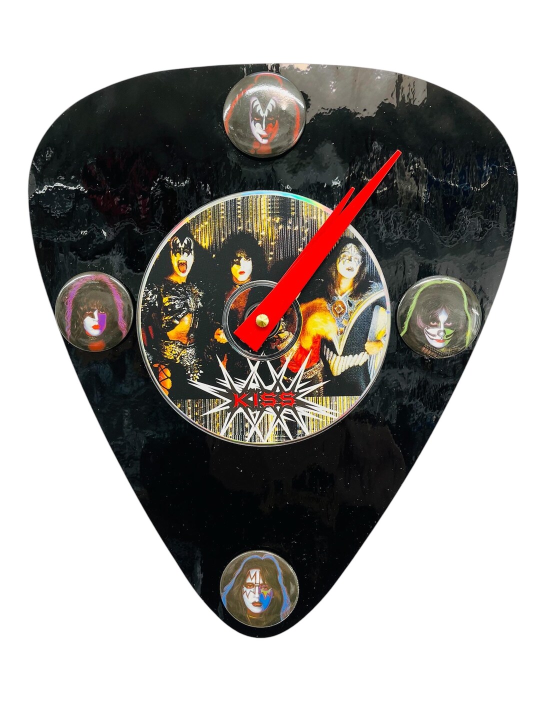 Kiss Art Glass CD Wall Clock - Etsy