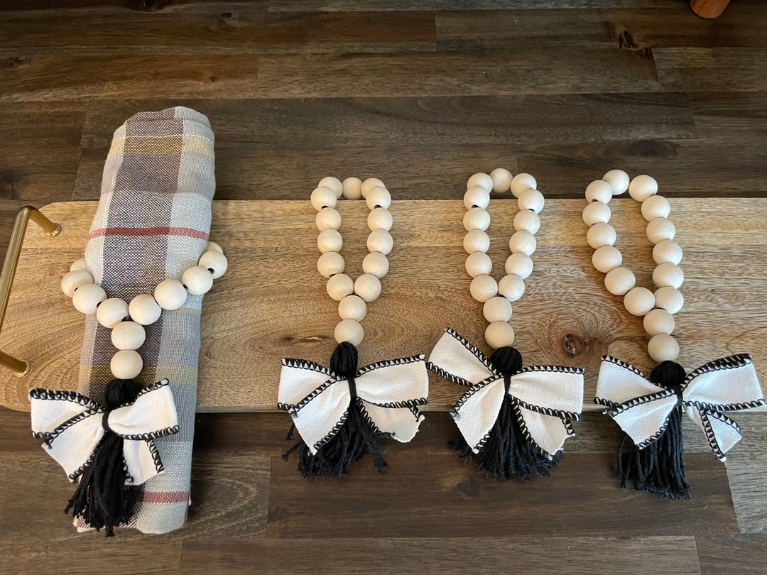 Set of 4 Beaded Napkin Rings - Etsy