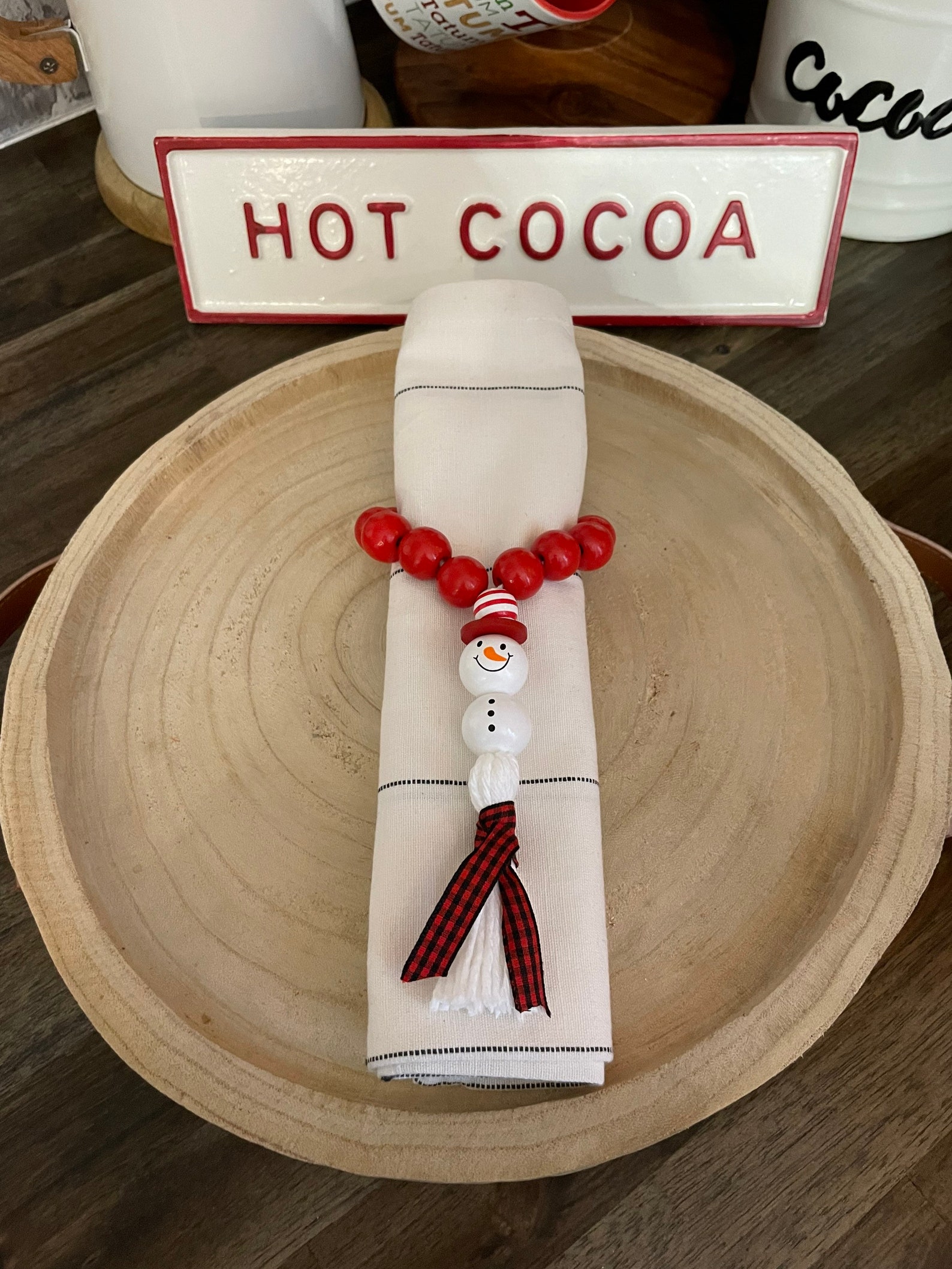 Red Snowman Napkin Ringsset of Four - Etsy