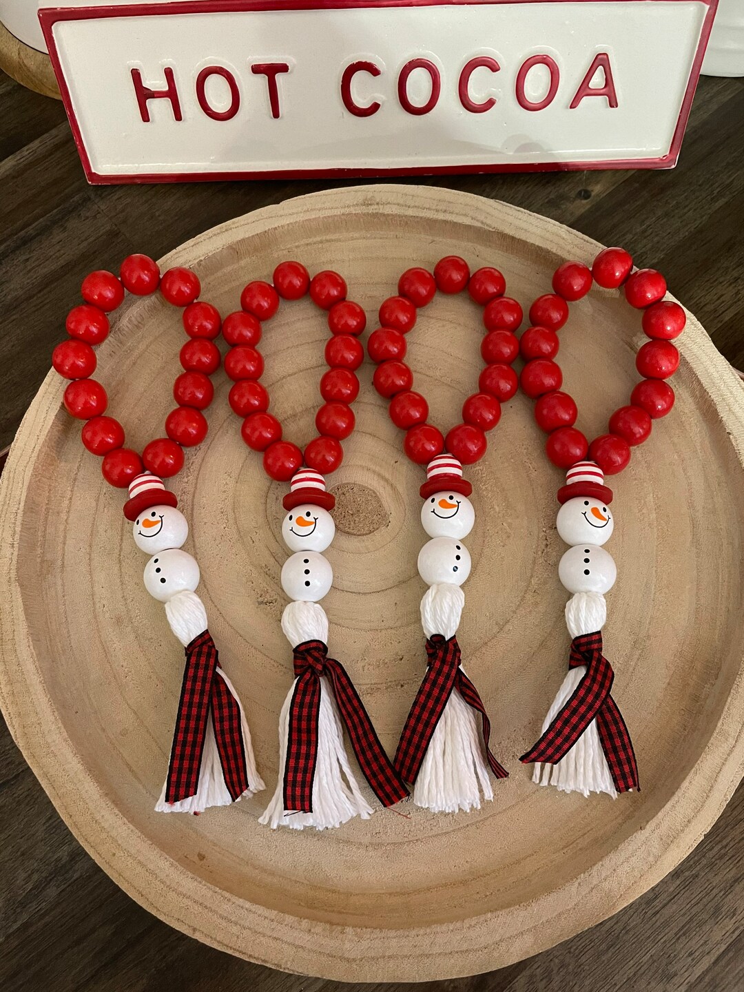 Red Snowman Napkin Ringsset of Four - Etsy
