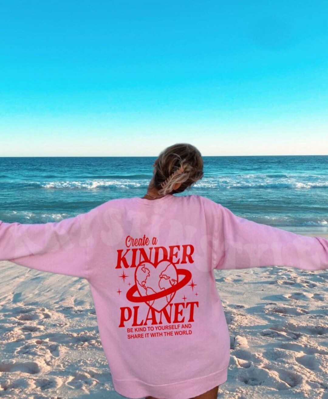 Create a Kinder Planet Crewneck Aesthetic, Trendy Sweatshirt, Trendy ...