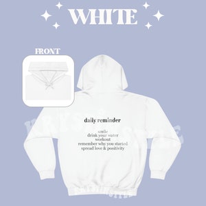 Daily Reminder Hoodie Aesthetic, Trendy Sweatshirt, Trendy Hoodie ...