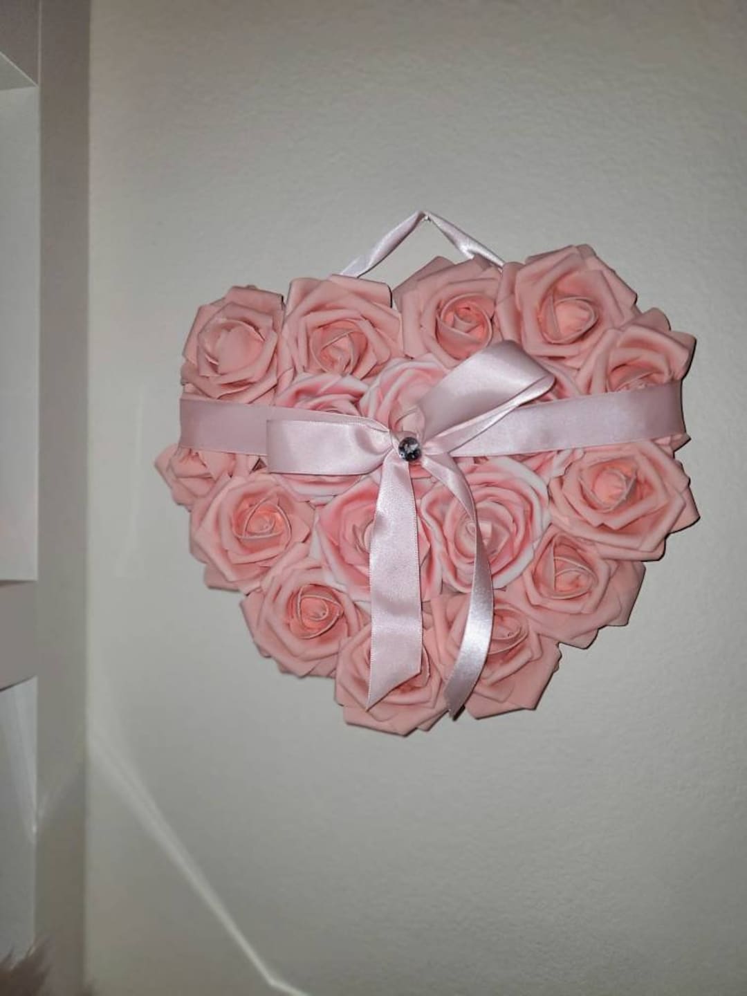 Heart Shaped Rose Flower Wall Decor - Etsy