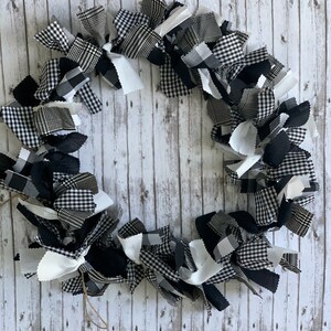 Black and White Farmhouse Garland | Farmhouse Fabric Banner | Buffalo ...
