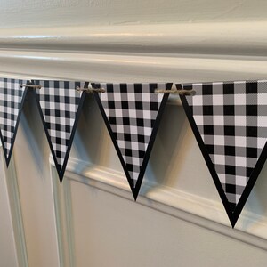 Black and White Buffalo Plaid Banner | Buffalo Check Decor | Farmhouse ...