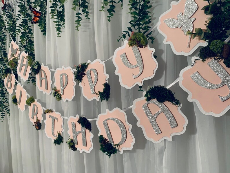 Enchanted Forest Birthday Banner Fairy Birthday Banner | Etsy
