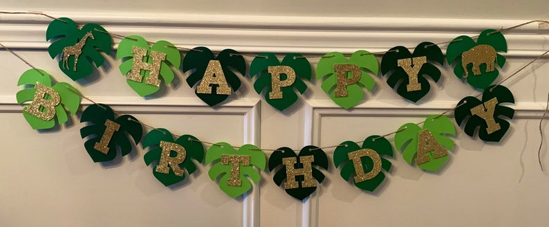 Safari Themed Happy Birthday Banner Jungle Theme Birthday - Etsy