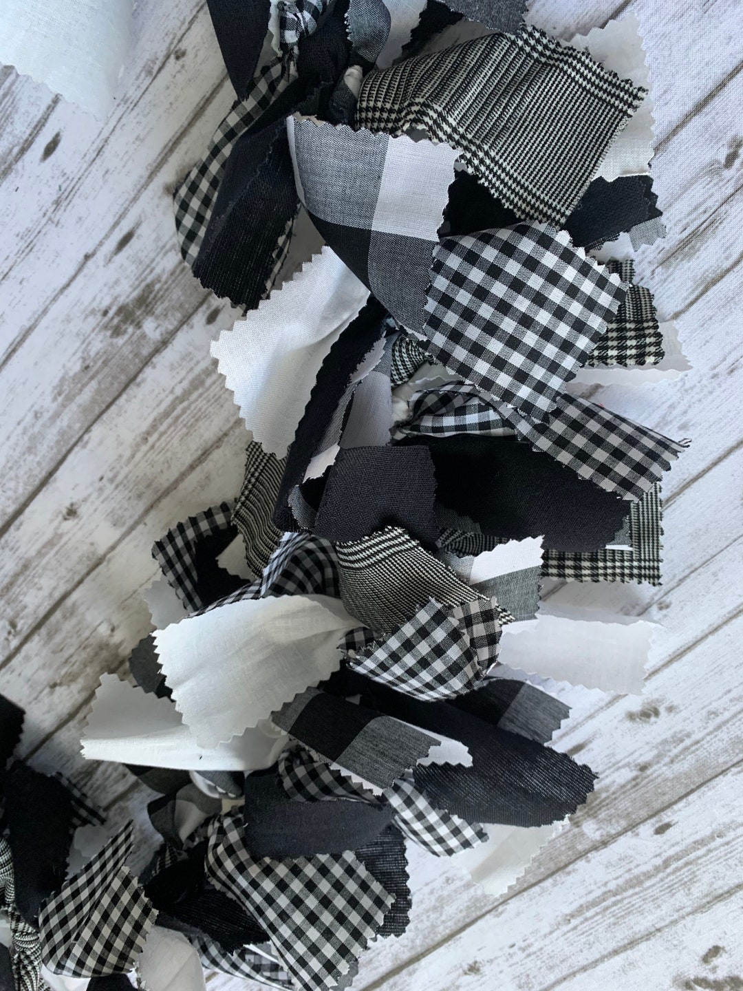 Black and White Farmhouse Garland | Farmhouse Fabric Banner | Buffalo ...