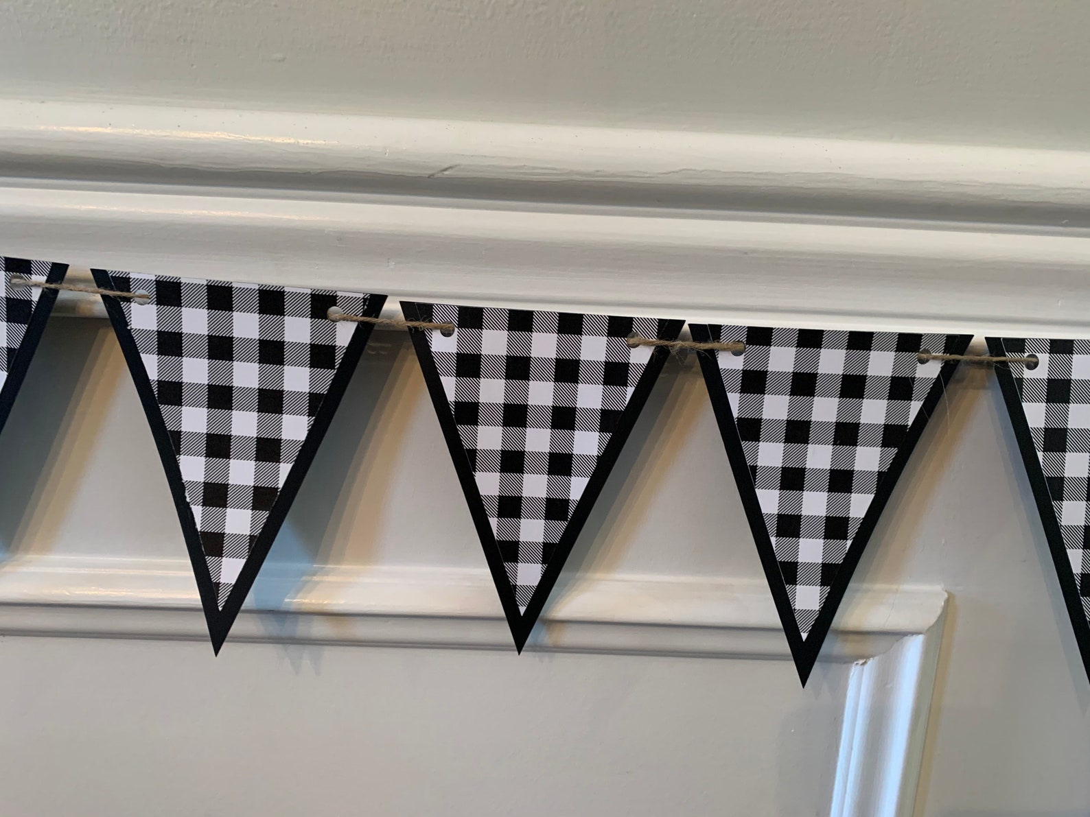 Black and White Buffalo Plaid Banner Buffalo check decor | Etsy