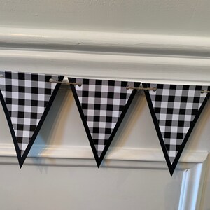 Black and White Buffalo Plaid Banner | Buffalo Check Decor | Farmhouse ...