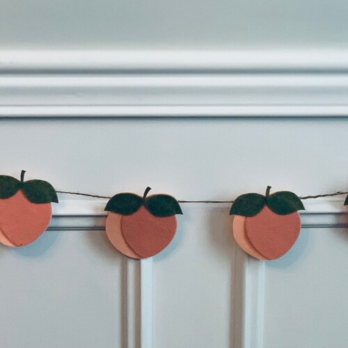 Peach Banner Peach Felt Garland Sweet as a Peach Decor One - Etsy
