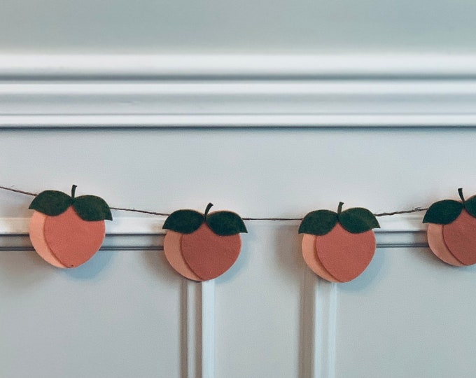 Peach Banner, Peach Felt Garland, Sweet as a Peach Decor, One Sweet ...