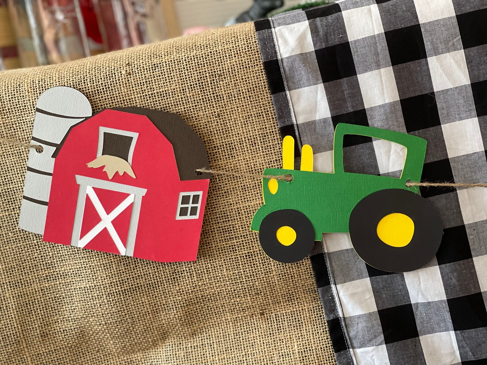 Barn and Tractor Banner, Barnyard Party Banner, Tractor Banner, Barn ...