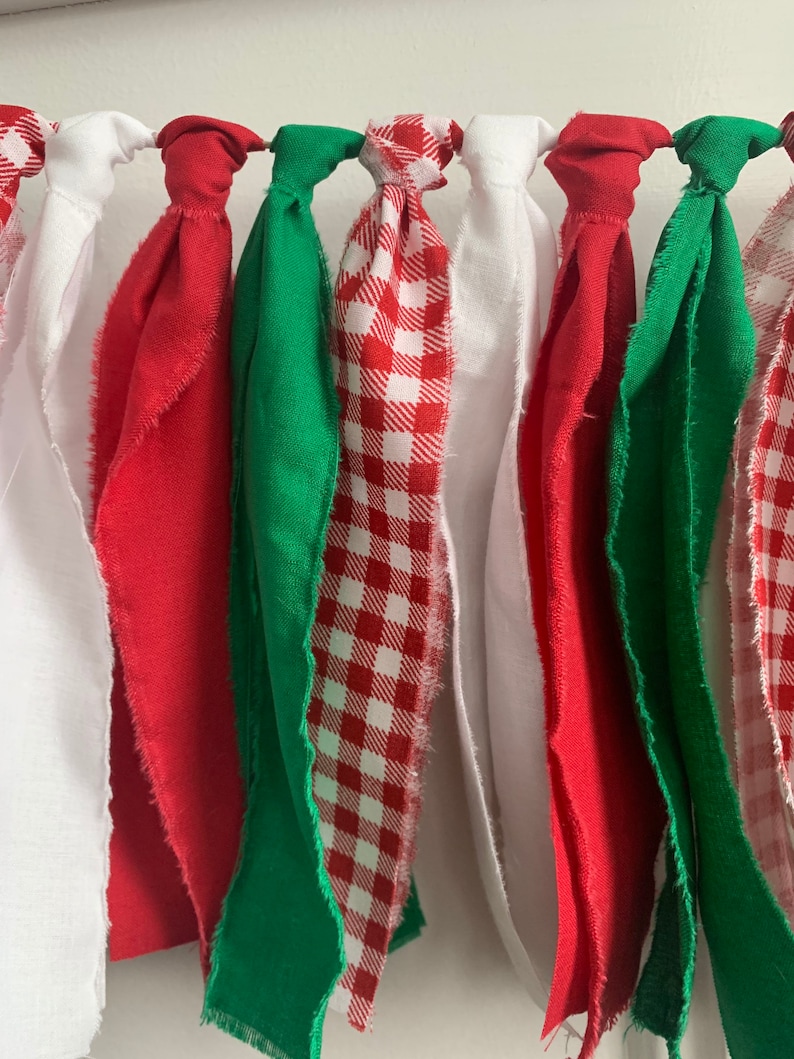 Italian/pizza Themed Fringed Fabric Garland | Red/green/white Fabric ...