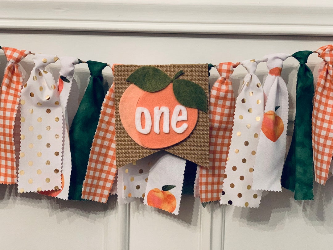 One Sweet Peach High Chair Banner, Sweet as a Peach Decor, Peach ...