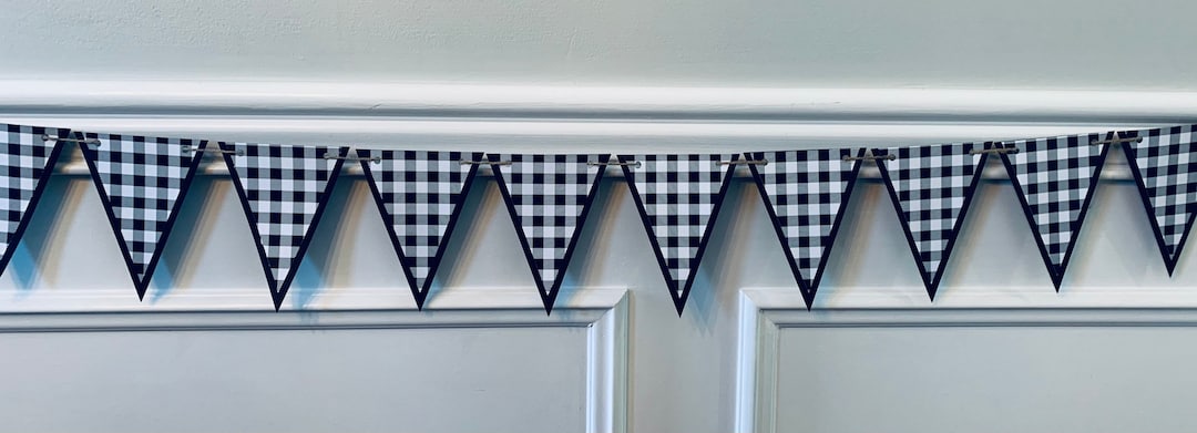 Black and White Buffalo Plaid Banner | Buffalo Check Decor | Farmhouse ...