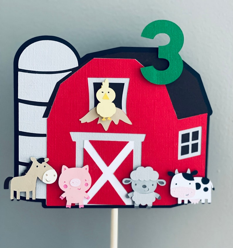 Farm Cake Topper Farm Themed Birthday Barnyard Cake Topper - Etsy