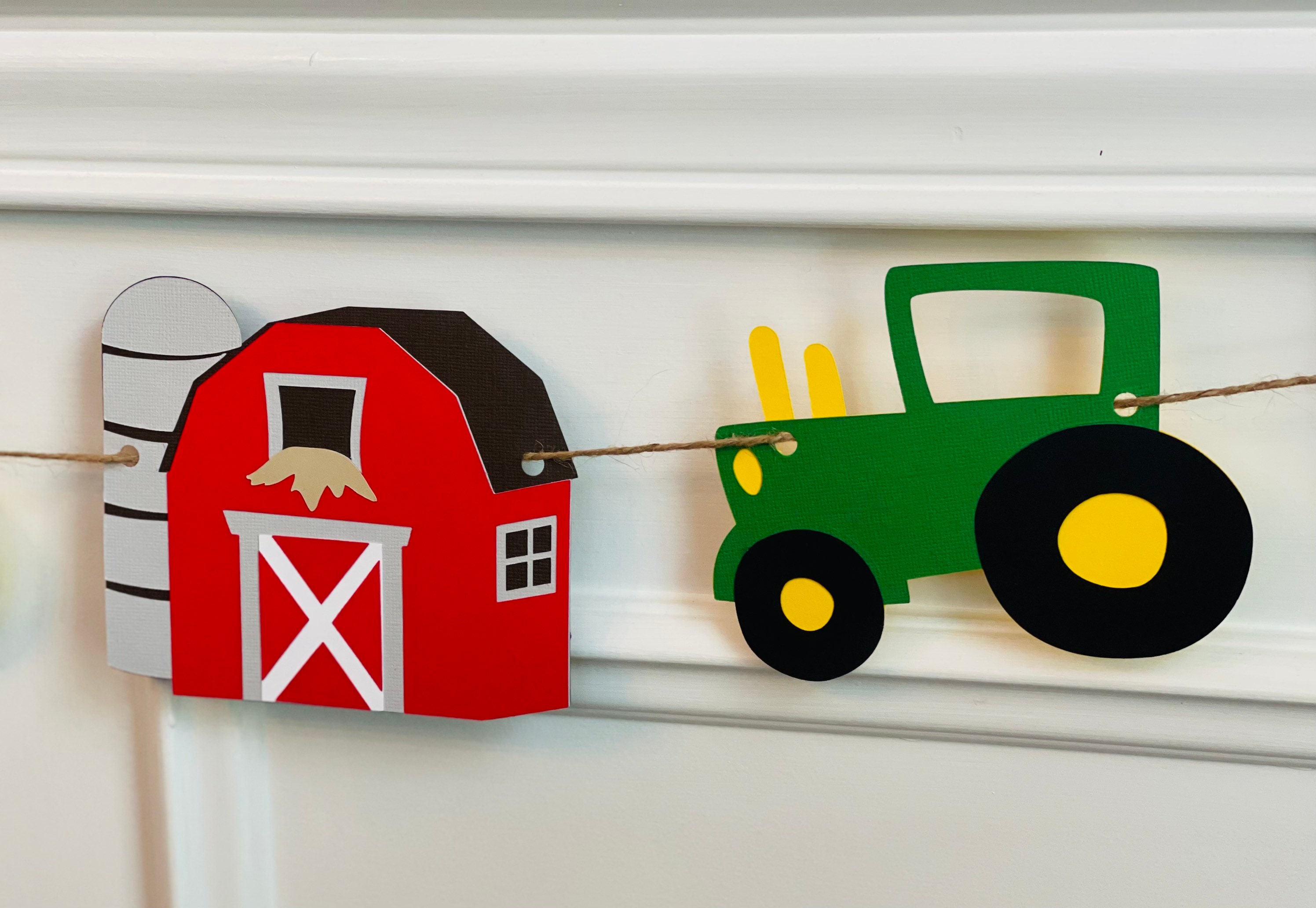 Barn and Tractor Banner, Barnyard Party Banner, Tractor Banner, Barn ...
