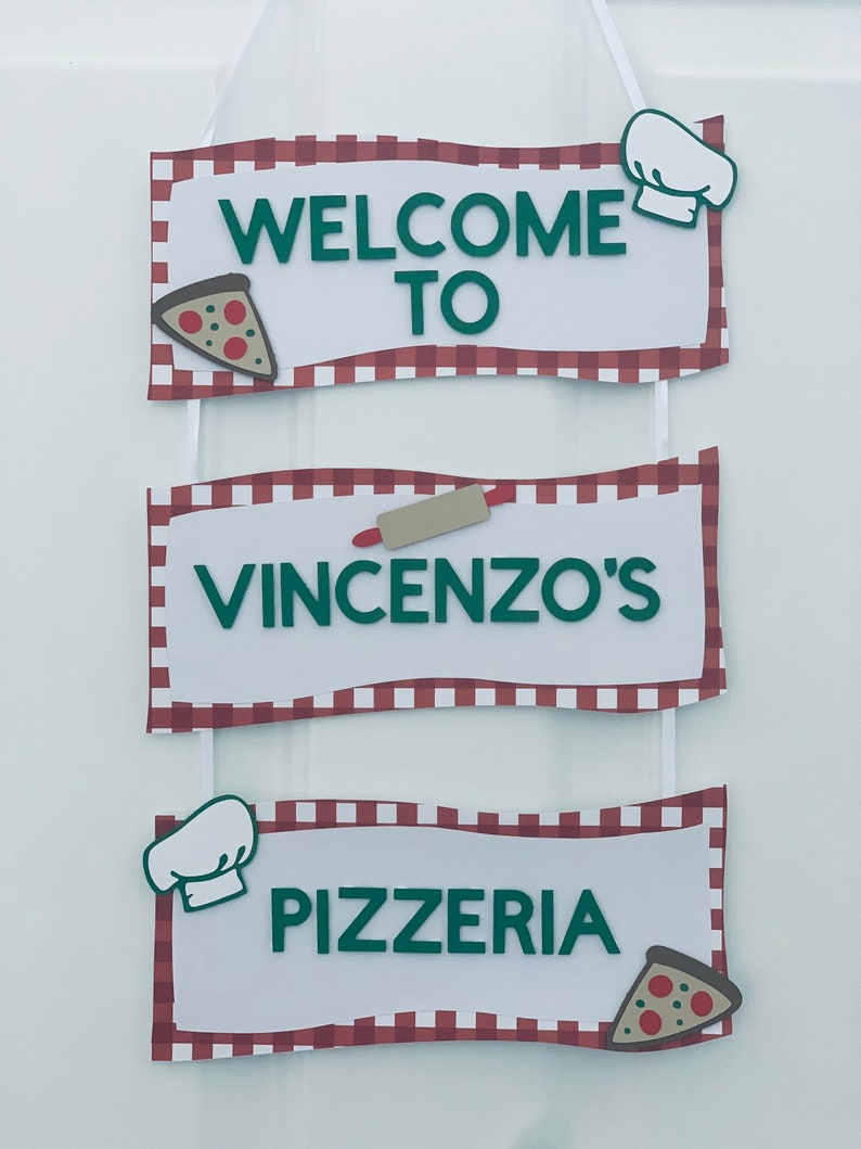 Pizza Party Welcome Sign Italian Themed Birthday Welcome - Etsy