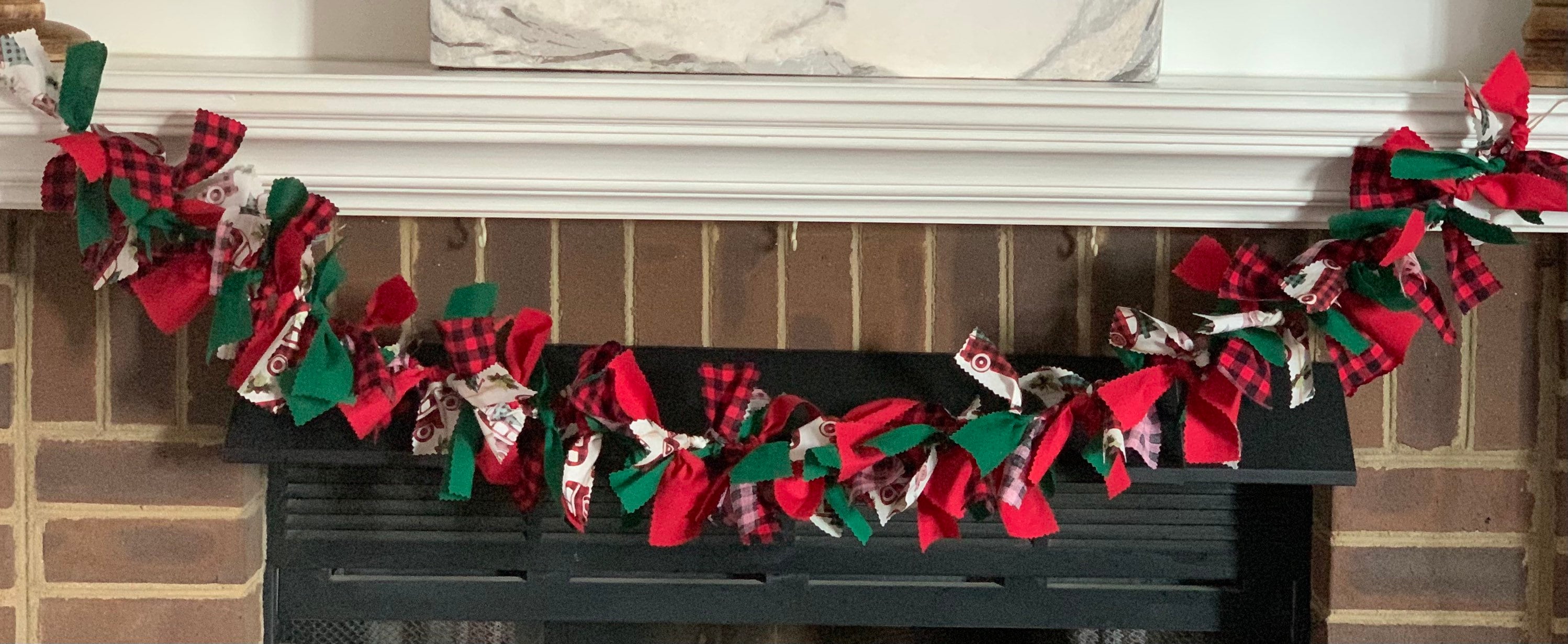 Christmas Rag Tie Garland Christmas Home Decor Christmas - Etsy