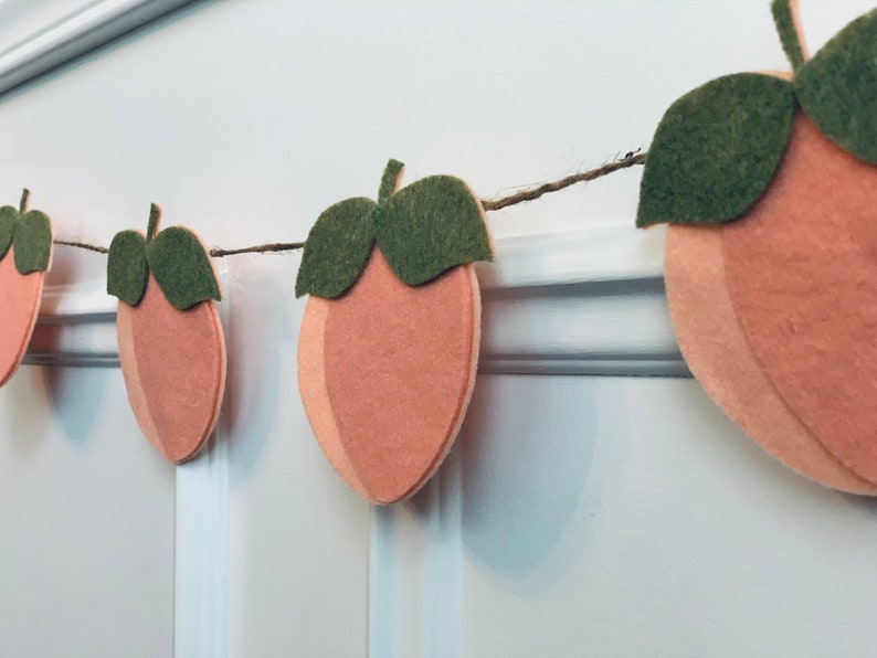 Peach Banner, Peach Felt Garland, Sweet as a Peach Decor, One Sweet ...