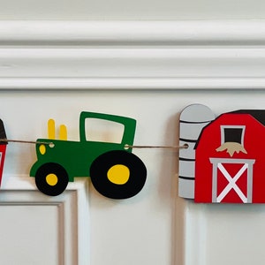 Barn and Tractor Banner, Barnyard Party Banner, Tractor Banner, Barn ...