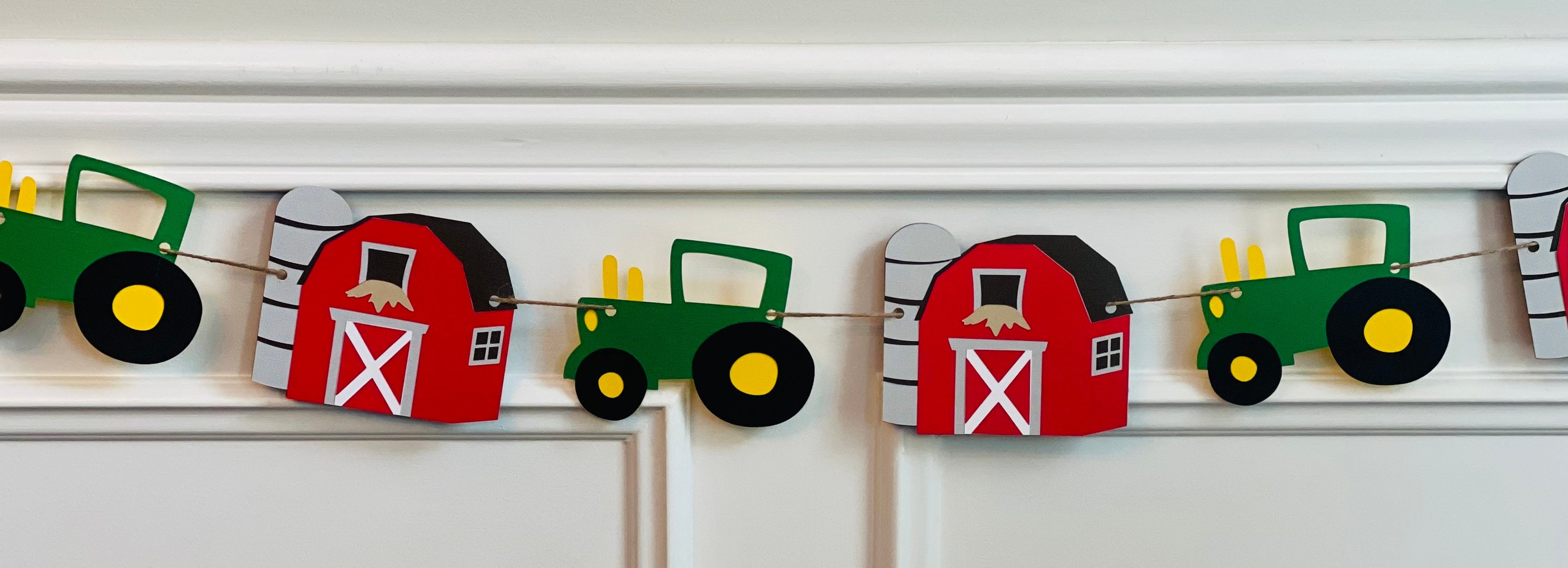 Barn and Tractor Banner, Barnyard Party Banner, Tractor Banner, Barn ...