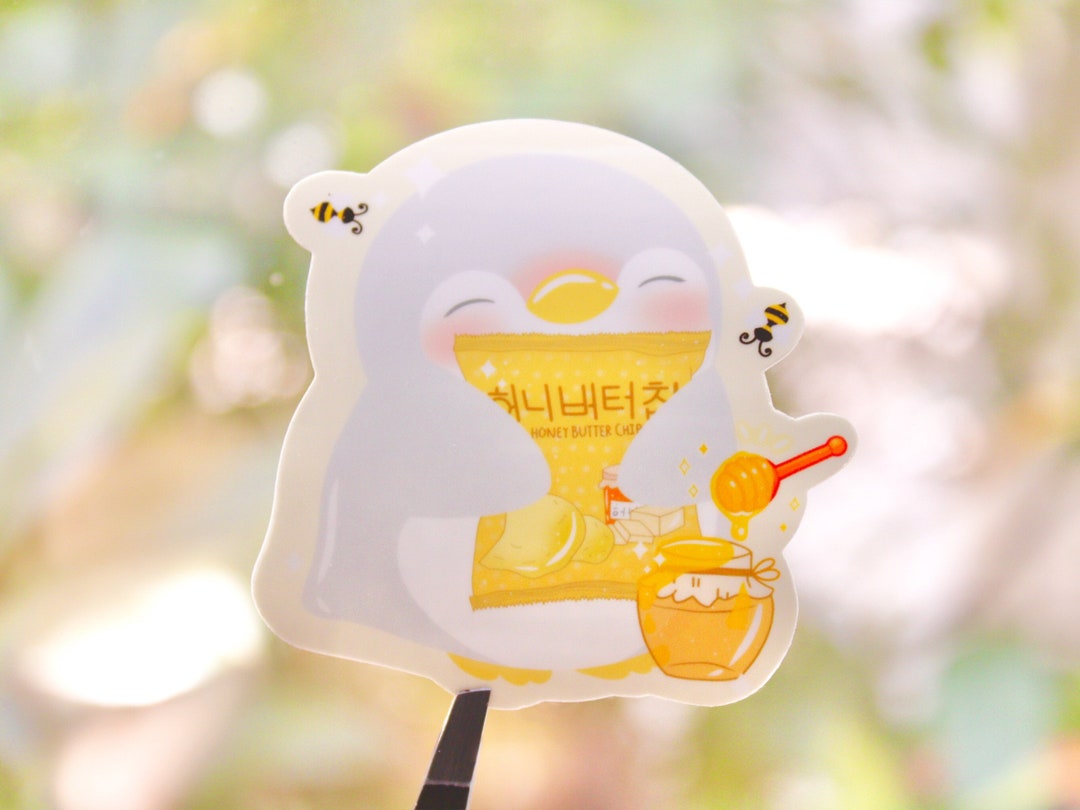Penguin Honey Chips Sticker Korean Snacks/honey - Etsy