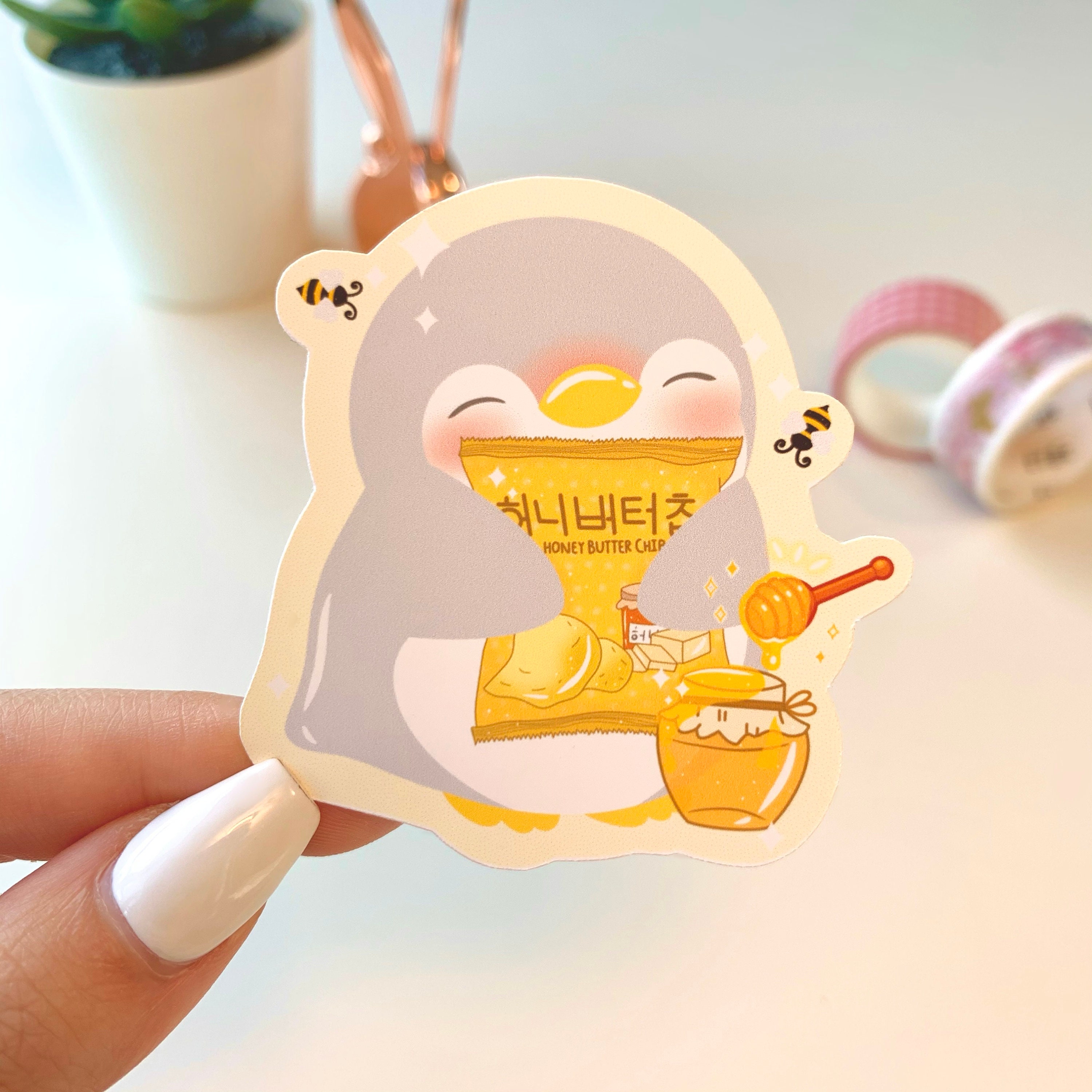 Penguin Honey Chips Sticker korean snacks/honey | Etsy