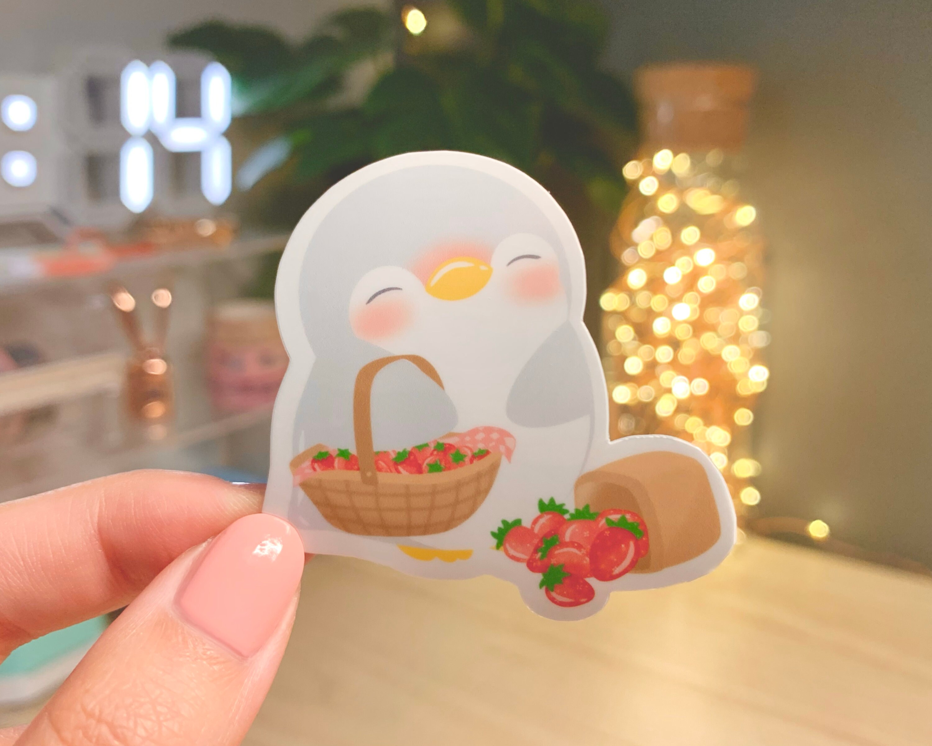 Strawberry Penguin Sticker laptop/bujo/cute/waterproof | Etsy