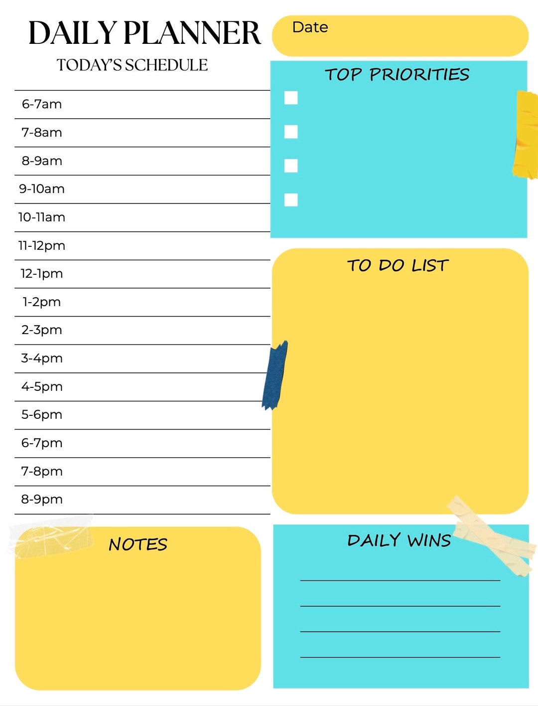 Printable Daily Planner - Etsy