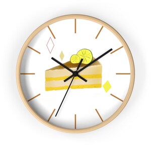 Dessert Yum Yum Cheesecake With Lemon Slices Wall Clock, Customizable ...