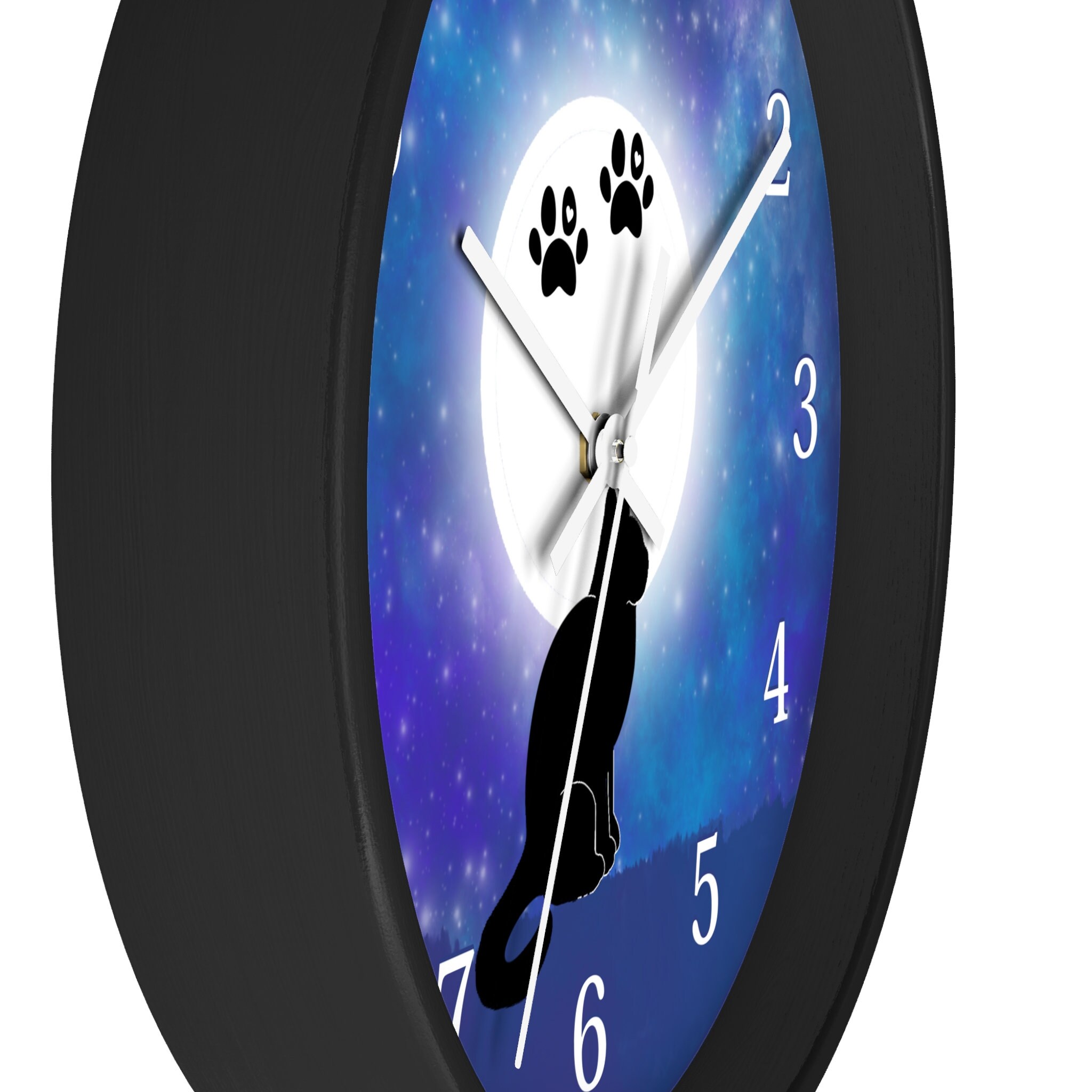 Customizable Cute Heart Paw Prints Sparkly Galaxy Sky Cat Silhouette ...