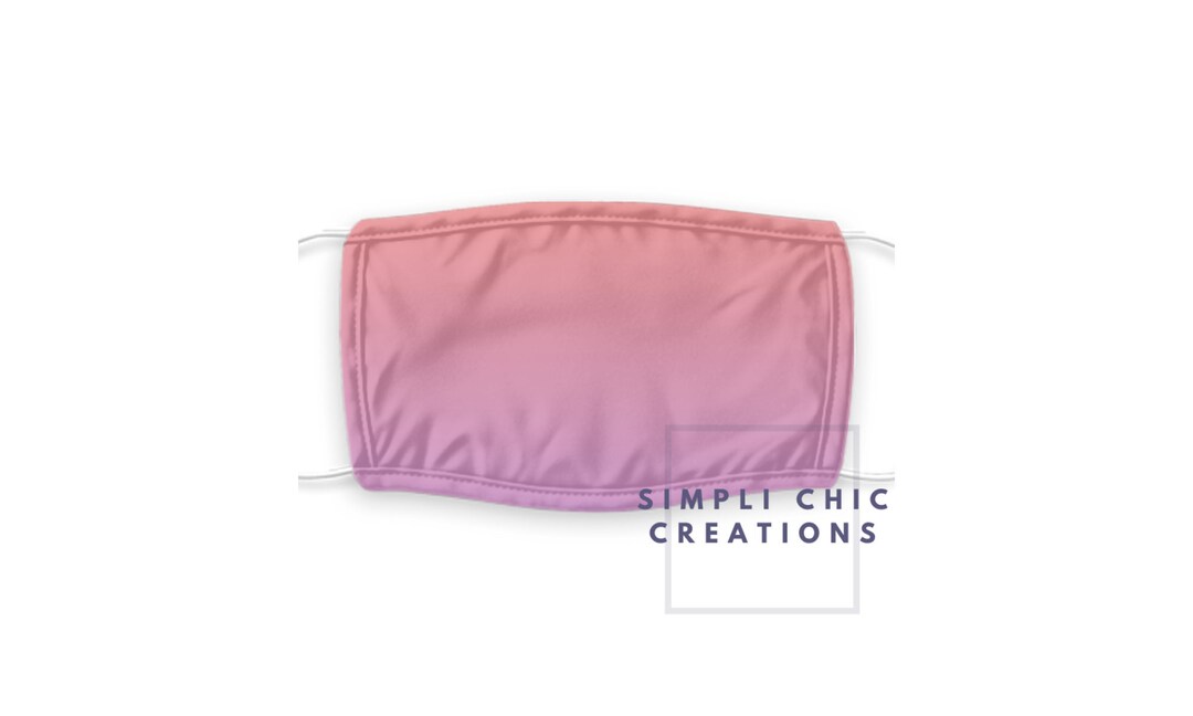 Custom Two Colours VERTICAL Gradient Face Mask W/ Filter Slot Fashion ...