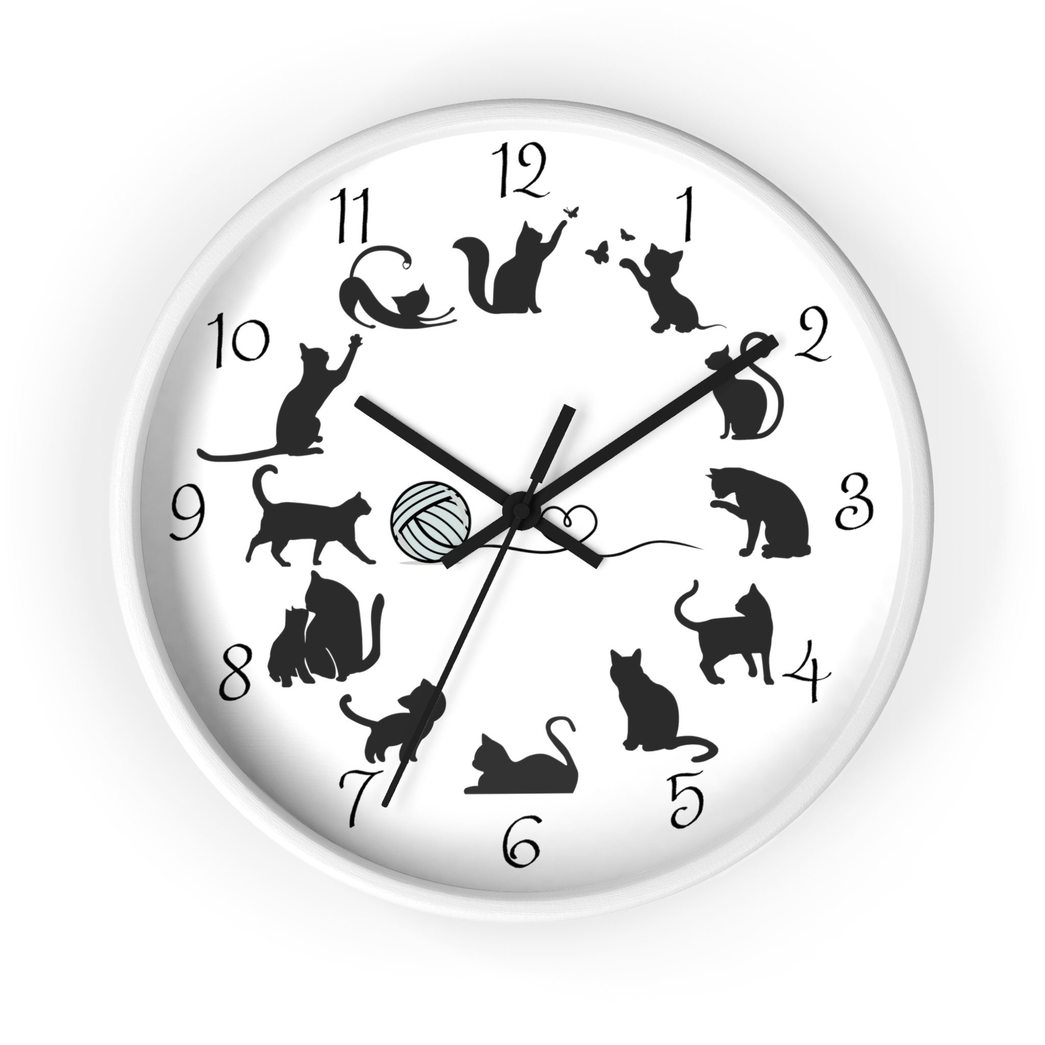 Playful Cat Clock Fun Times Kitty Silhouette Kitchen Wall - Etsy Canada