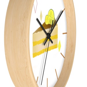 Dessert Yum Yum Cheesecake With Lemon Slices Wall Clock, Customizable ...