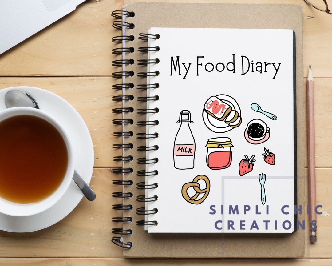 Cute my Food Diary Lined Spiral Journal Ruled Notebooks for Diet ...