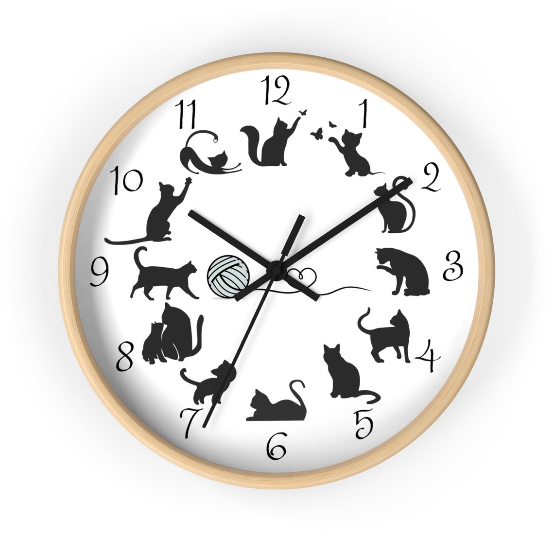 Playful Cat Clock Fun Times Kitty Silhouette Kitchen Wall - Etsy Canada