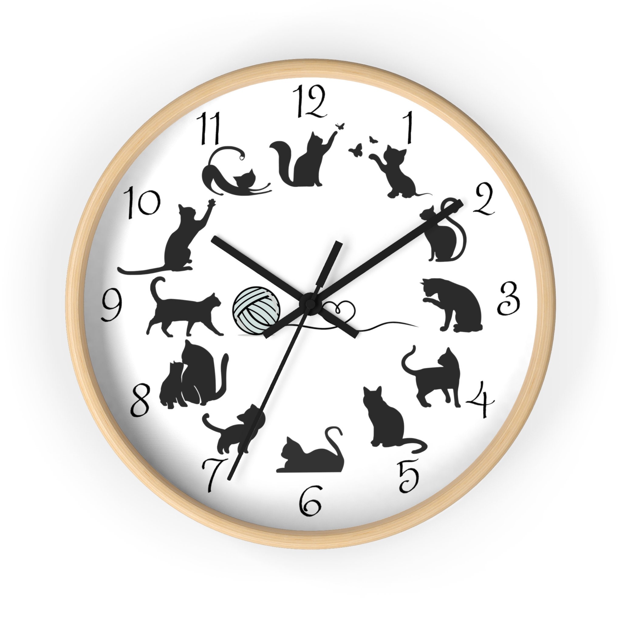 Playful Cat Clock Fun Times Kitty Silhouette Kitchen Wall - Etsy Canada