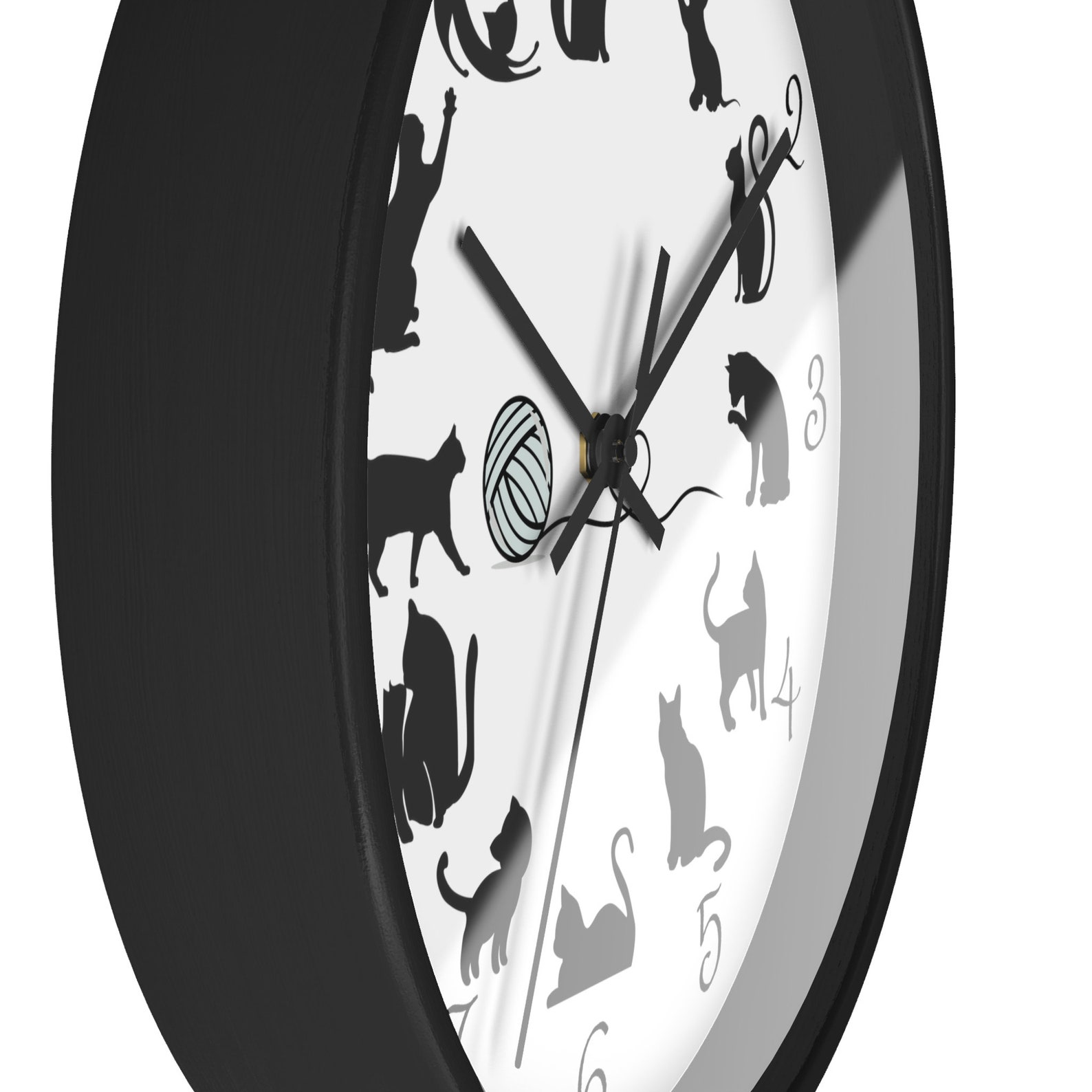 Playful Cat Clock, Fun Times Kitty Silhouette Kitchen Wall Clock, Cat ...