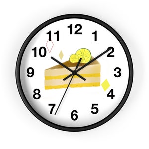 Dessert Yum Yum Cheesecake With Lemon Slices Wall Clock, Customizable ...