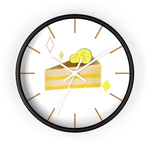 Dessert Yum Yum Cheesecake With Lemon Slices Wall Clock, Customizable ...